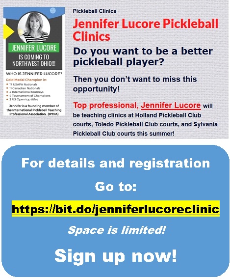 Attention Northwest Ohio players! Jennifer Lucore clinics! June 15-17 ...